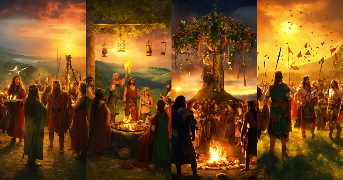 Lexica - Ancient celts celebrating a pagan festival, digital art