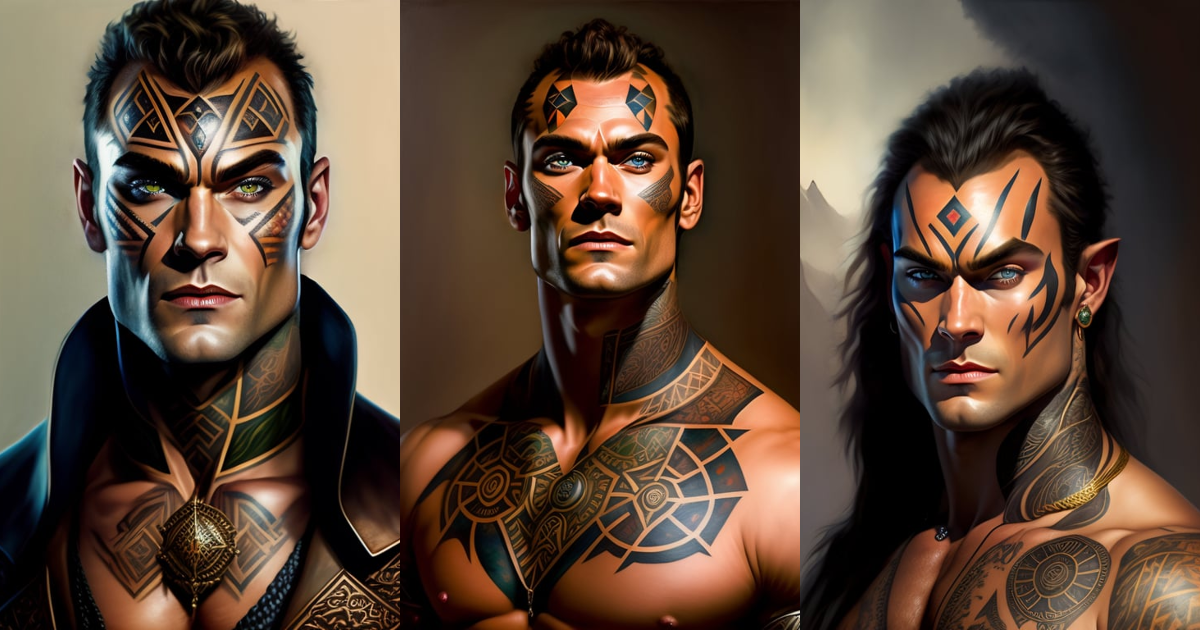 Lexica - D&d full body portrait male guy half-orc half-human, jude law ...