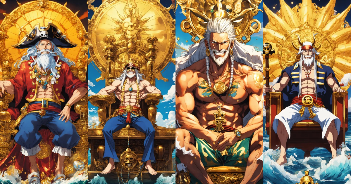 Lexica - Smiling old Pirate Captain from One Piece with long white ...