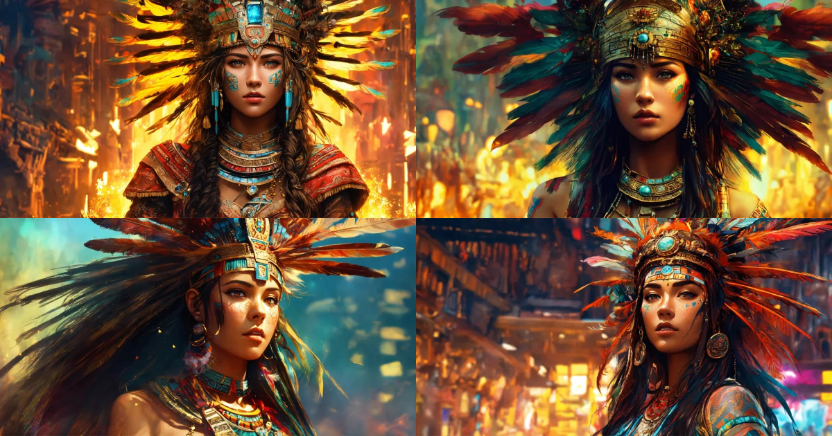 Lexica - Transport yourself to the world of ((Gorgeous Aztec princesses ...