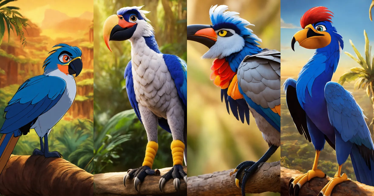 Lexica - Zazu, big-tailed bird, from Disney's Lion King cartoon