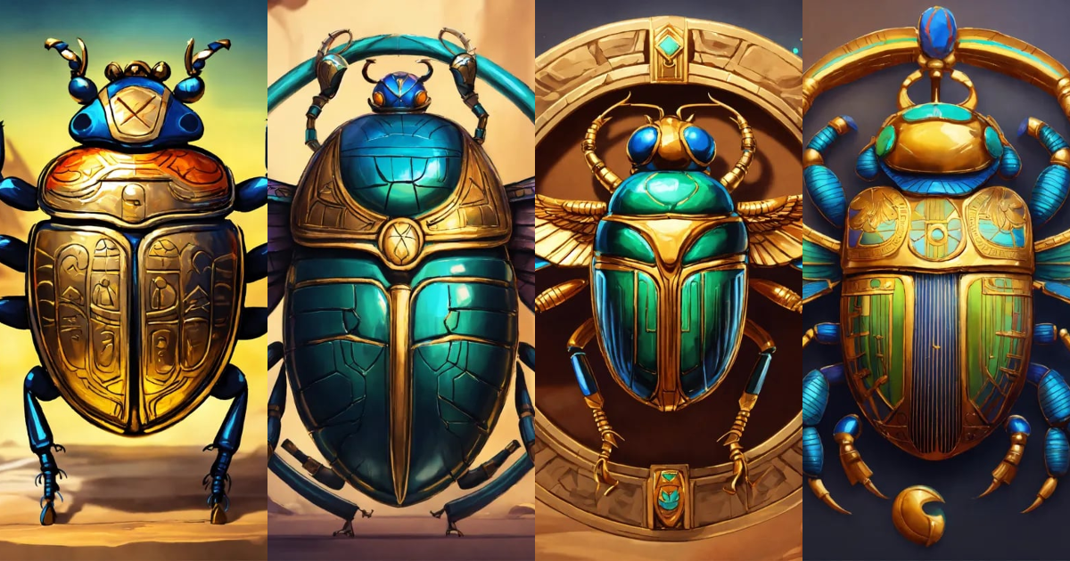 Lexica - Scarab egyptian symbol, isolate simbol, realistic cartoon oil ...