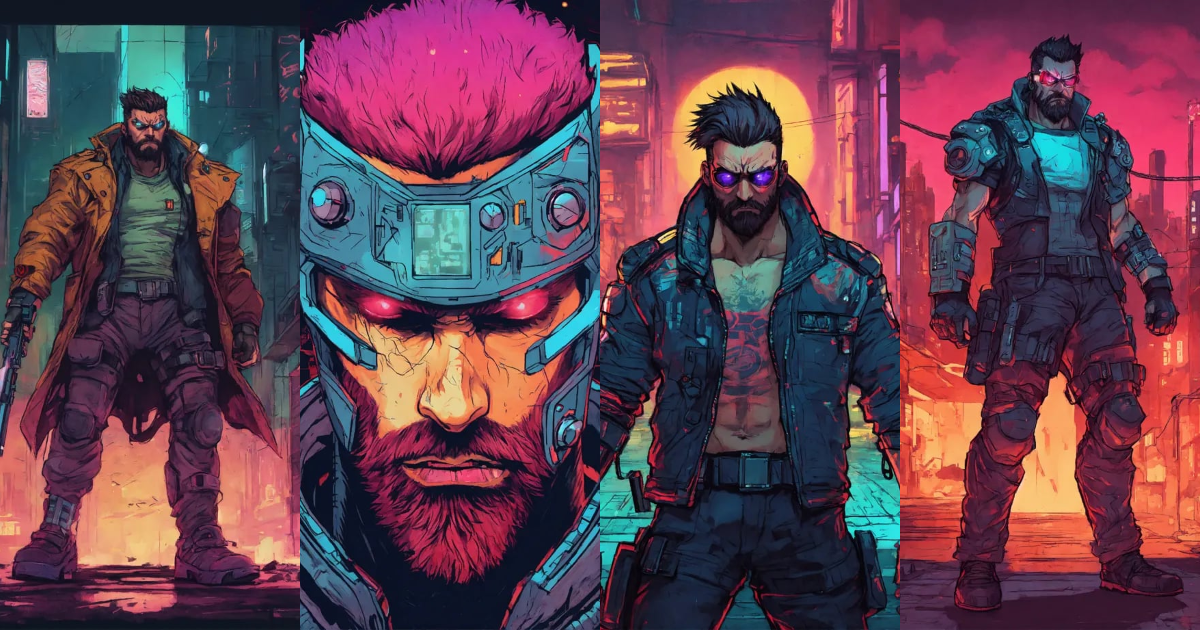 Lexica - Cyberpunk angry man gritty hand-drawn style.