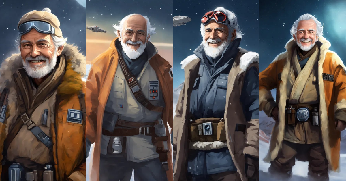 Lexica - Digital art of an old frail man in Star Wars rebel clothing on ...