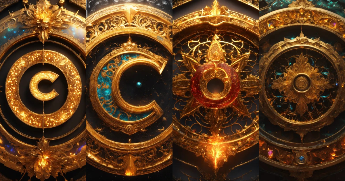 Lexica - An intricate structure of the capital letter C, Hyperdetailed ...