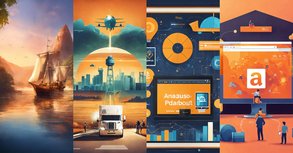 Lexica - Create an image that symbolizes Amazon's rise and dominance in ...