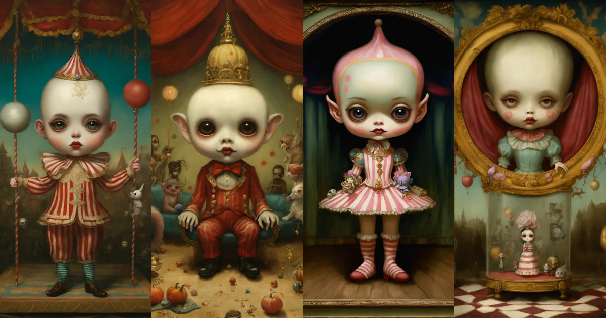 Lexica - A spooky monster in a surreal circus by Mark Ryden