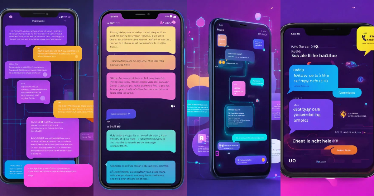 Lexica - UI UX a phone with two chat bubbles on the screen, enterprise workflow engine, inspired ...