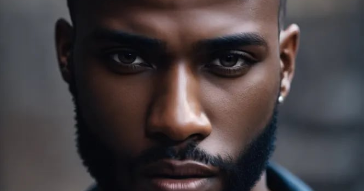 Lexica - Stunning Black Man, Low Hair. Cut Beard, dark Eyes, dark skin ...