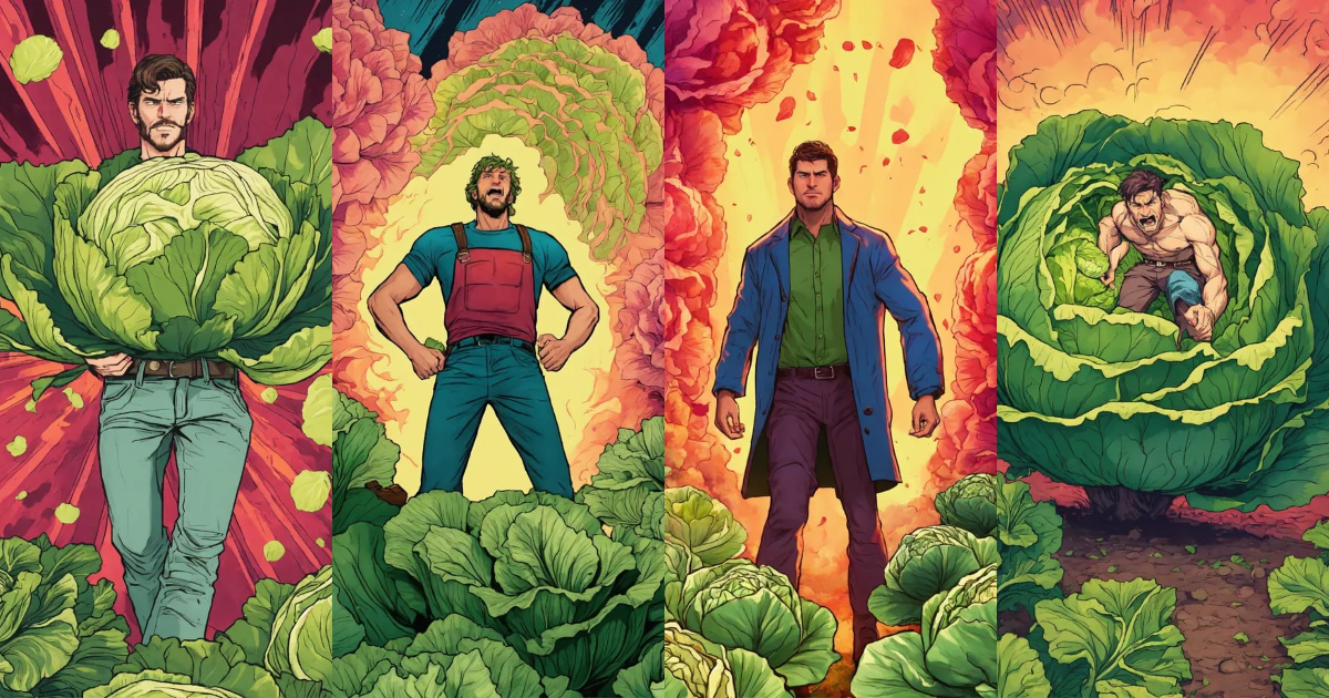 Lexica - An aggressive man get into the cabbage. comics, psychedelic ...