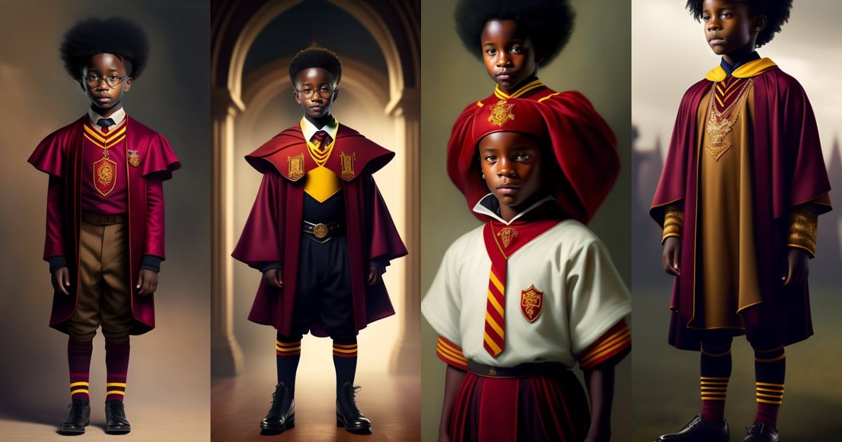 Lexica - Full shot young african harry potter, gryffindor quidditch ...