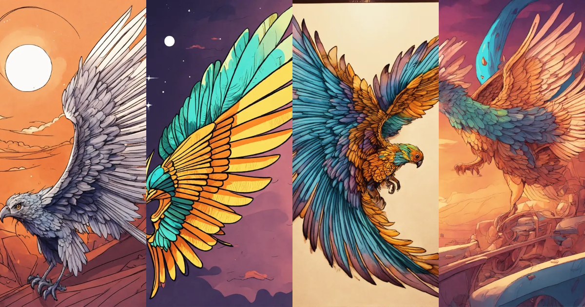 Lexica - A a drawing of a wing, future art, cartoon style