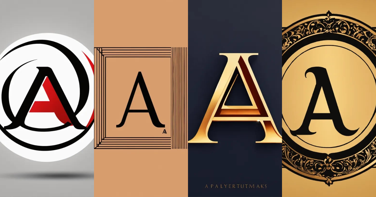 Lexica - A lettermark of letter A, logo, serif font, vector, simple