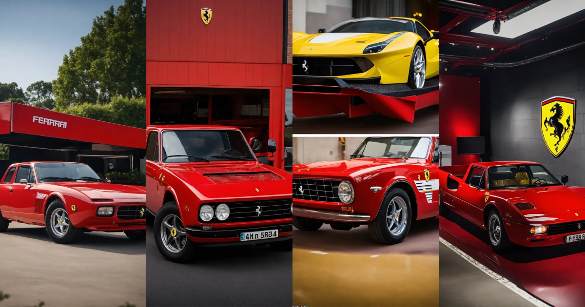 Lexica - Ferrari pick up truck with ferrari logo. 4 door and long bed truck