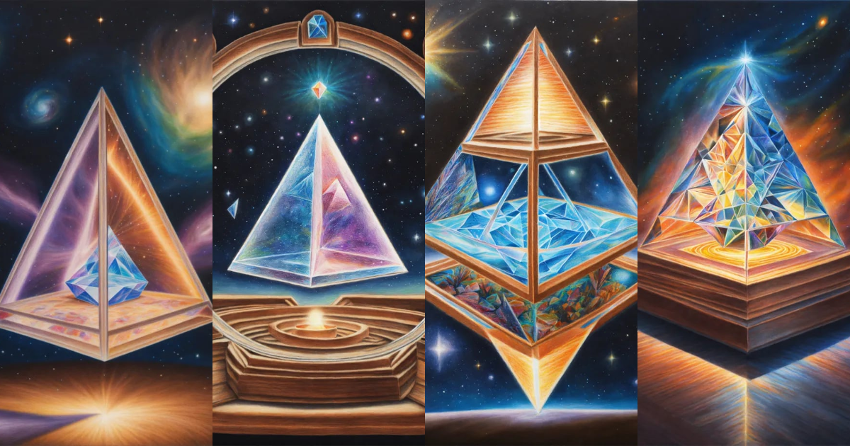 Lexica - Realistic colored pencil drawing of a iluminate crystal ...