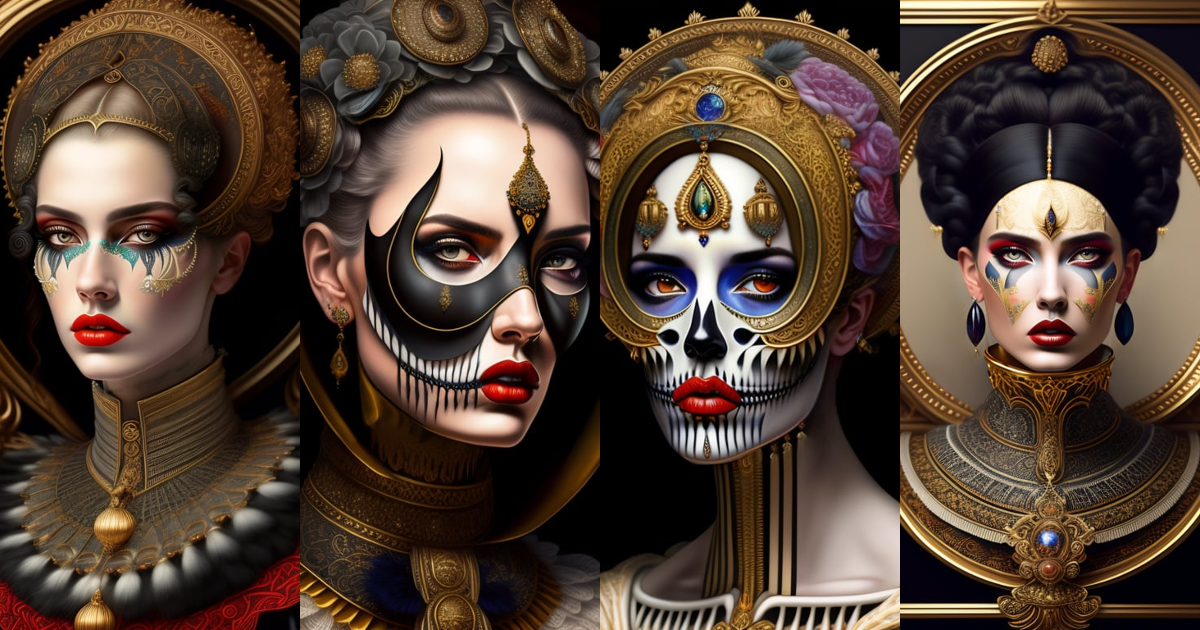 Lexica - Detailed maximalist portrait with large lips and with large ...