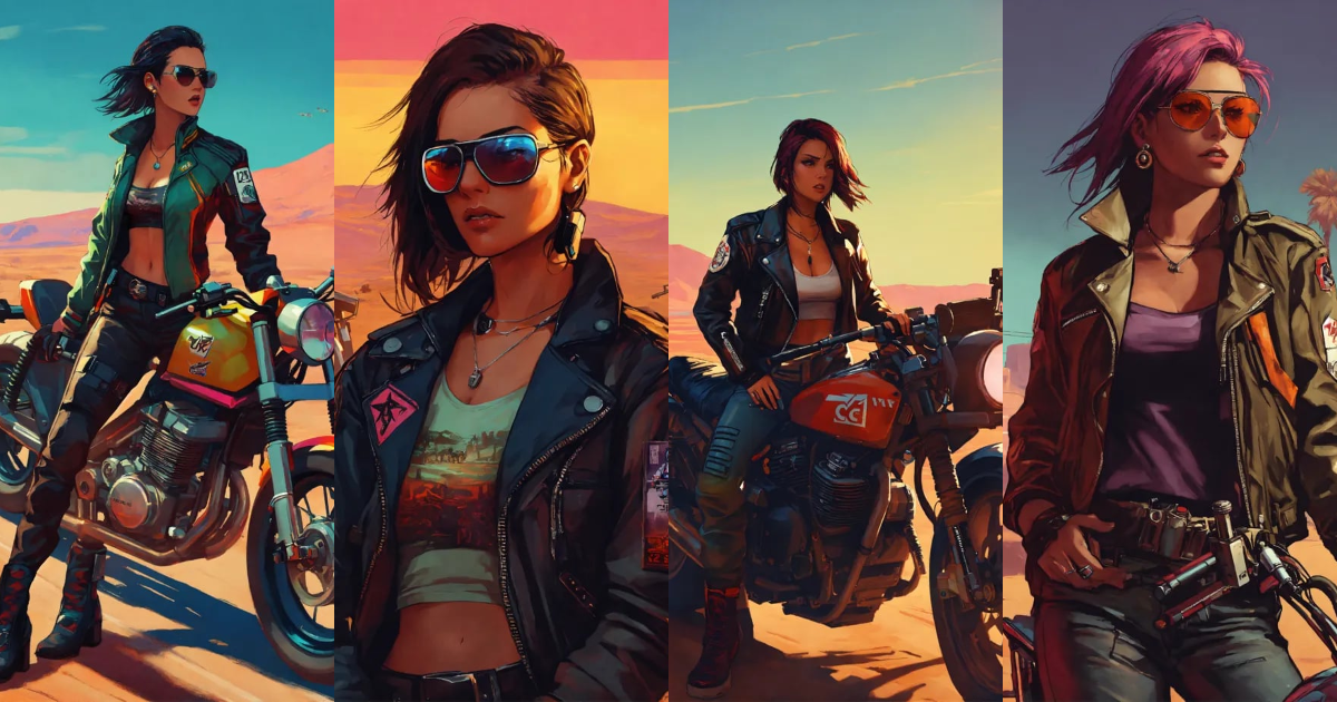 Lexica - Female cyberpunk early 20's motorcycle gang member naive but ...