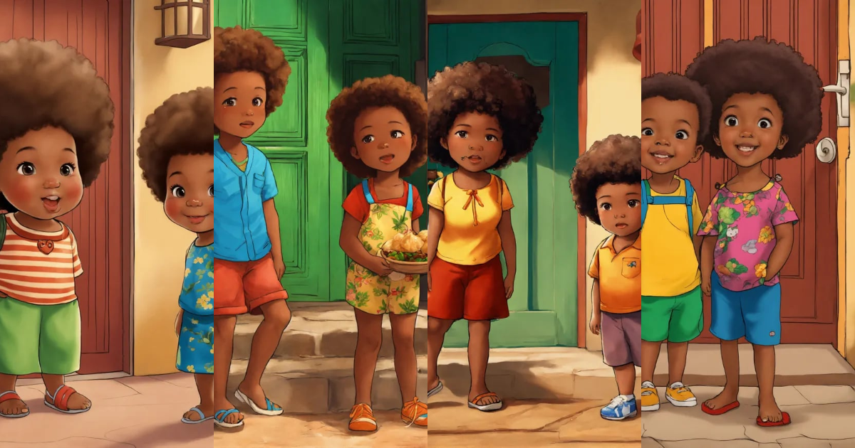 Lexica - A cartoon of two 3-year-old Caribbean cousins in Montserrat ...