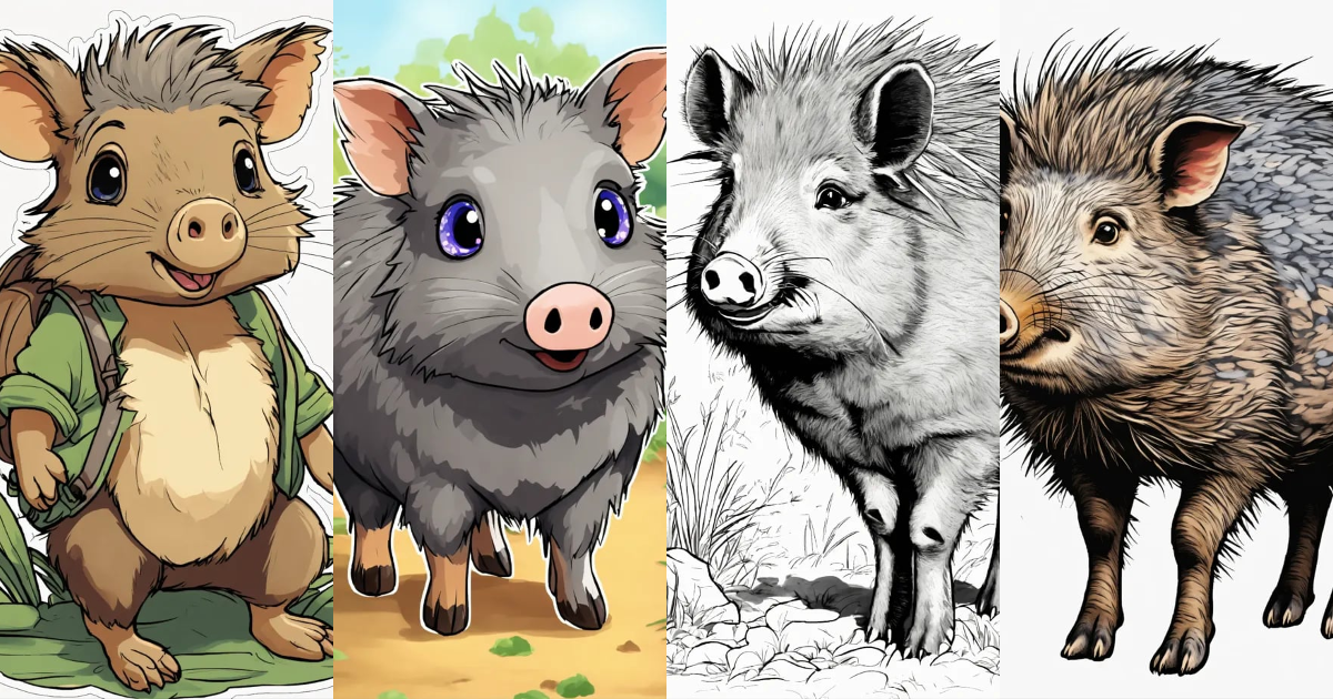 Lexica - Generate a cute Peccary of the selve, 4K resolution, cartoon ...