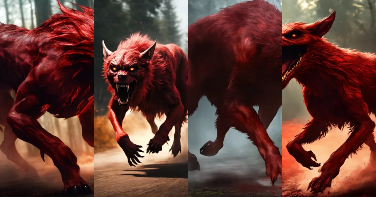 Lexica - Terrifying RED SKINWALKER Running In Ultra Realistic Style