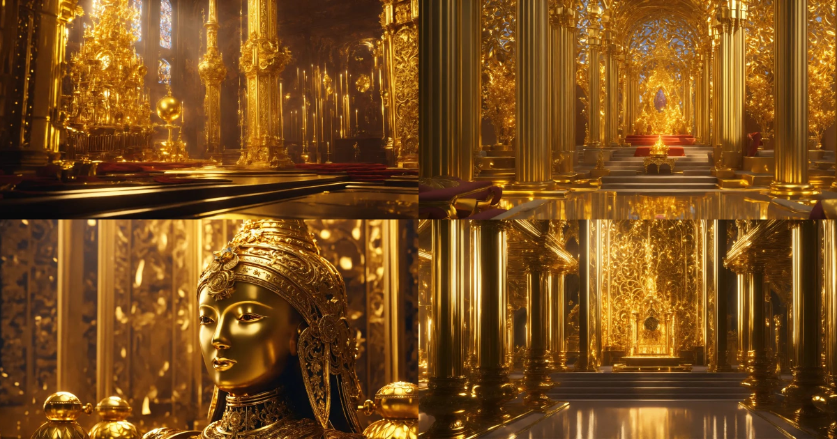 Lexica - Automated divinity, gold, breathtaking, 4K resolution, Blender