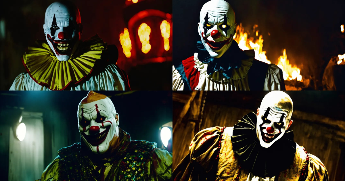 Lexica - Terrifier black background Art the Clown