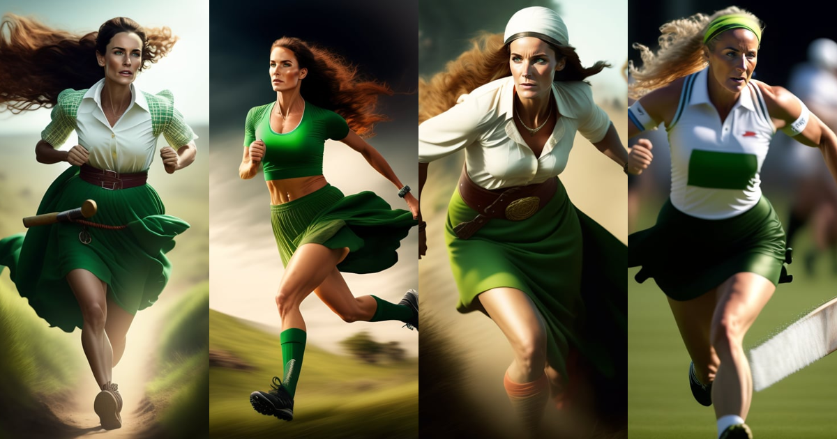 Lexica - Ancient Scotsman running from the front, in green skirt, white ...