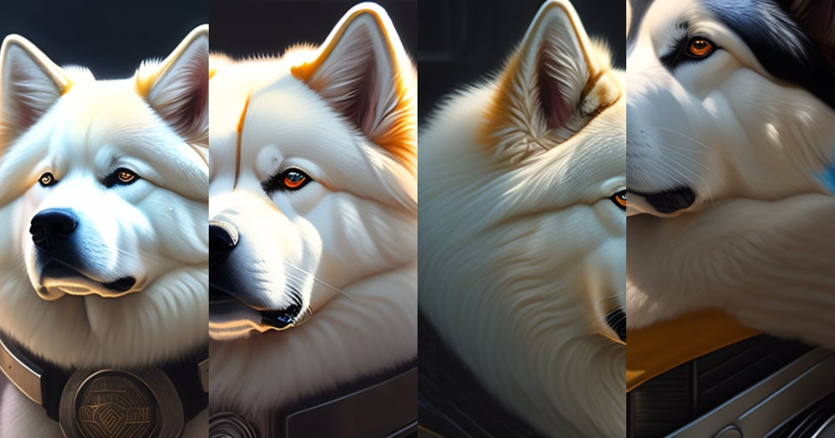 Lexica - A Samoyed Dog as the doomslayer, realistic scifi cyberpunk ...