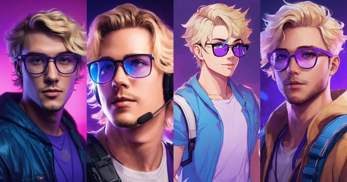 Lexica - A male gaming streamer, blonde hair, no facial hair, short ...