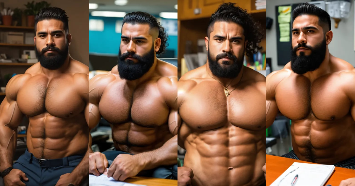 Lexica - 30-year-old hairy Mexican man with big muscles, big ...