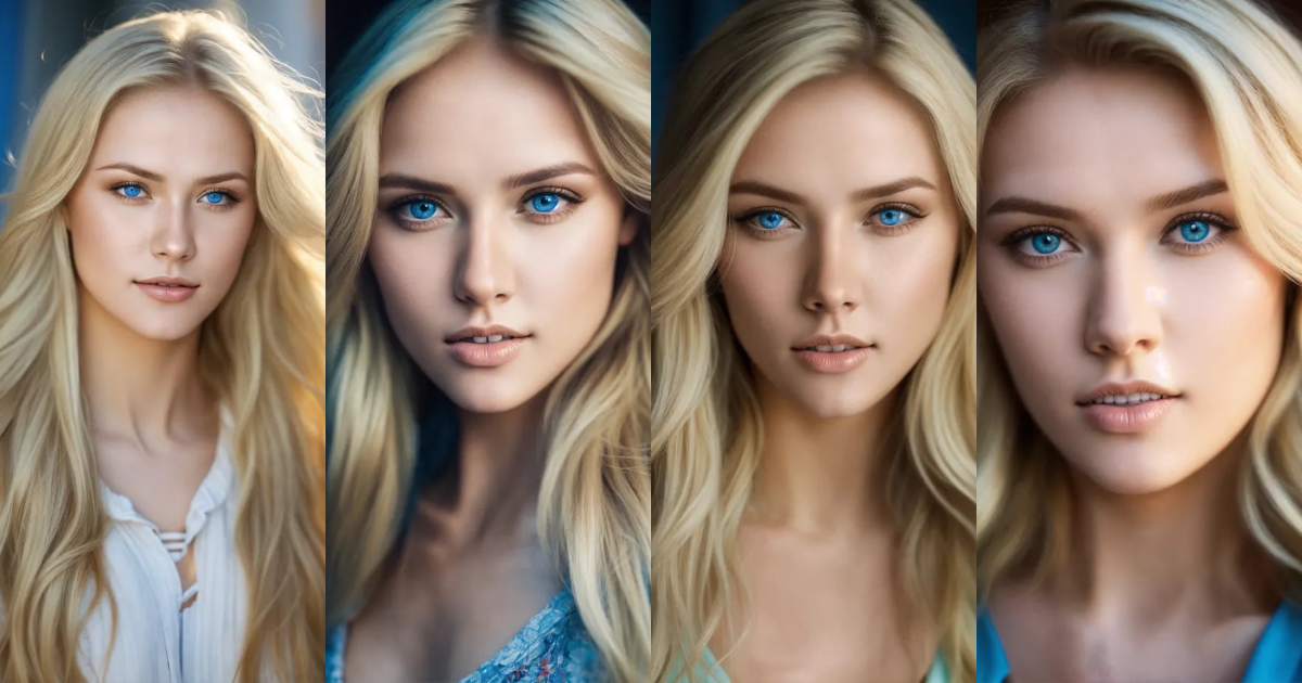 Lexica - A gorgeous blonde Aryan woman with blue eyes and light skin ...