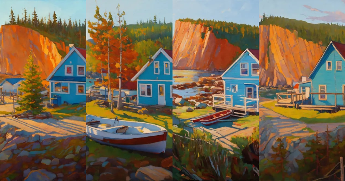 Lexica - Ocean, seashore, gaspé cliff, labrador landscape, rpg style ...