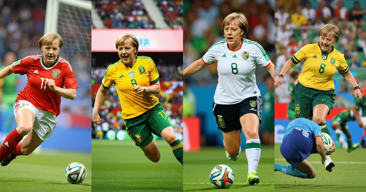 Lexica - Angela Merkel scoring a goal, in the FIFA World Cup by ...
