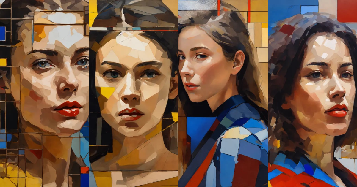 Lexica - A woman, oil painting, transparent, in style, generative art ...