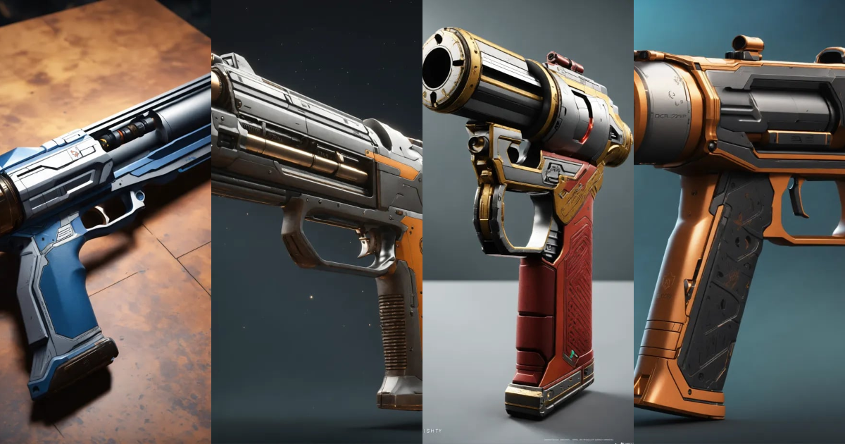 Lexica - Highly detailed, keyshot render of a hand cannon from destiny ...