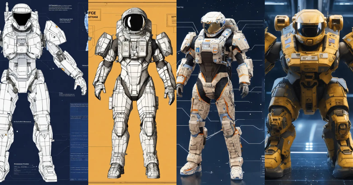 Lexica - A blueprint illustration schematic of a U.S. Space force ...