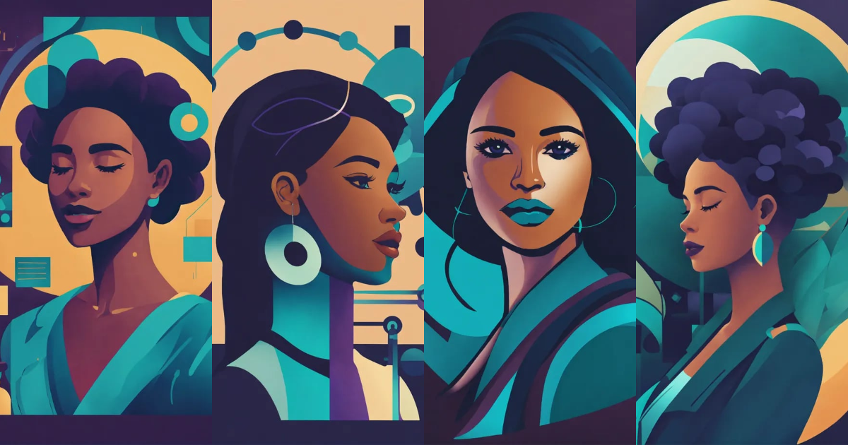 Lexica - Vector icon that represents a woman of color Embracing her ...