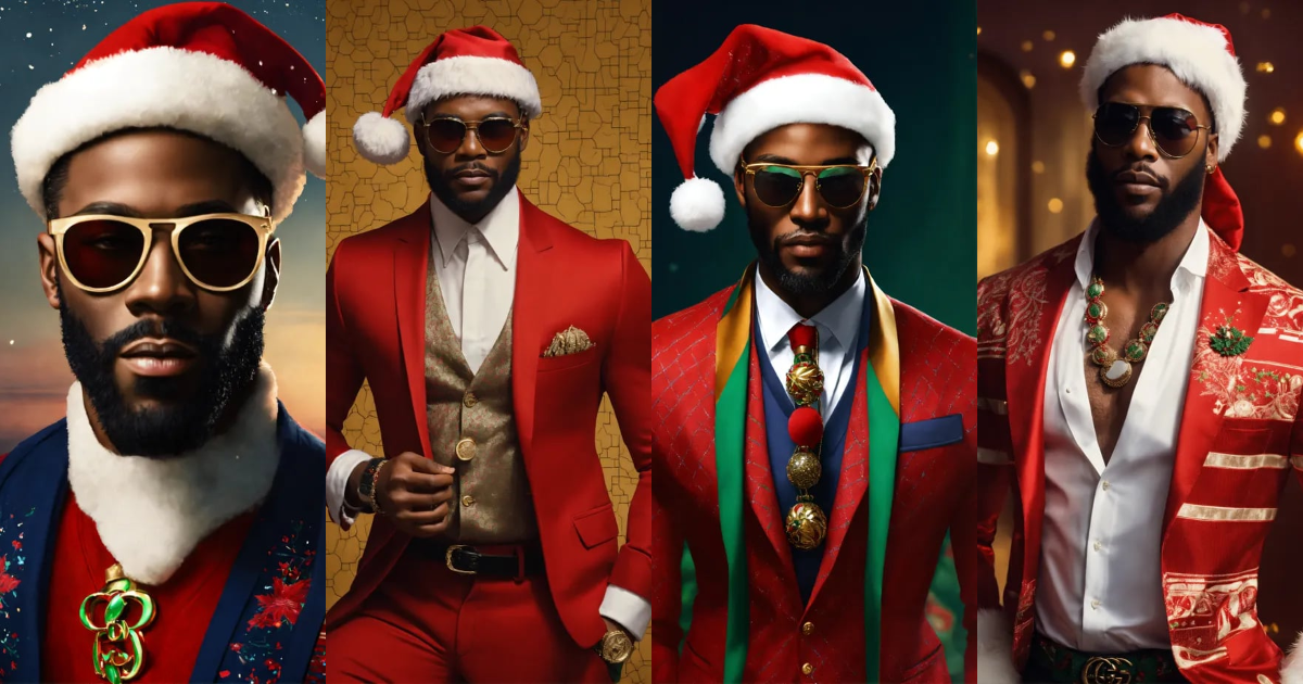 Lexica - A extermely handsome modern African American Santa Claus ...