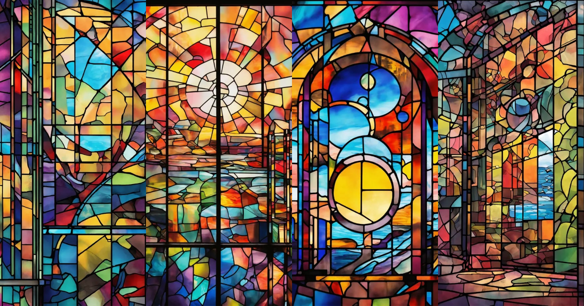 Lexica - Stained glass, abstract graffiti tag brush comic art. Comic ...