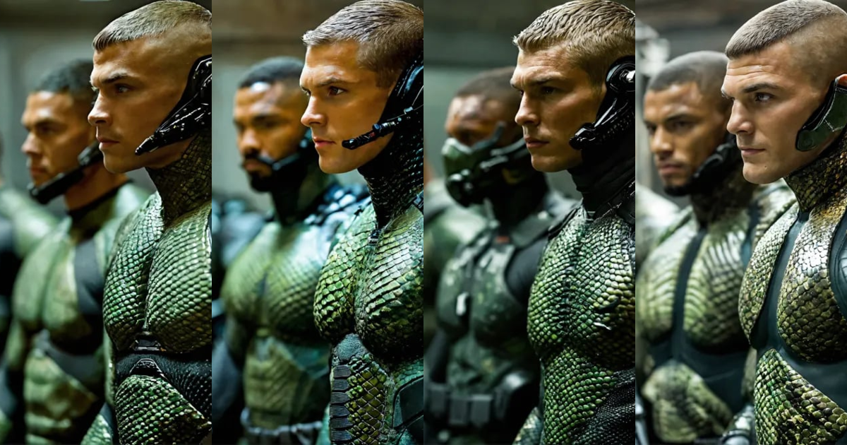 Lexica - Beautiful guy, alien, wetsuit, fullsuit, scaleskin, snakeskin ...
