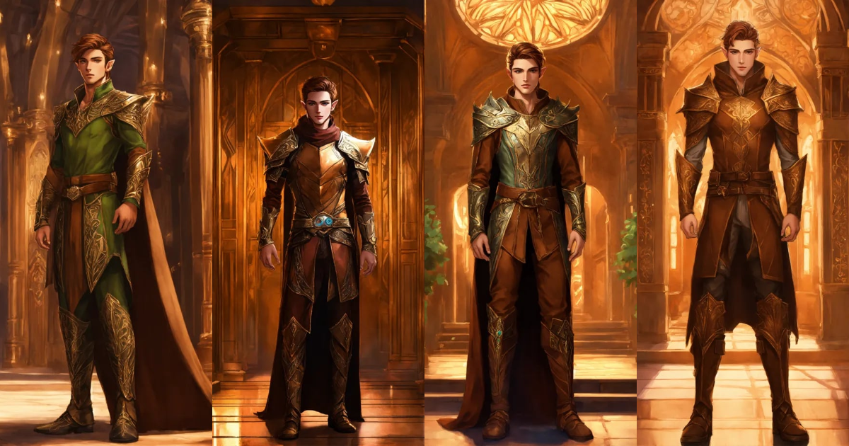 Lexica - Drawing of an elf, royalty, sci fi, brown cybernetic outfit ...