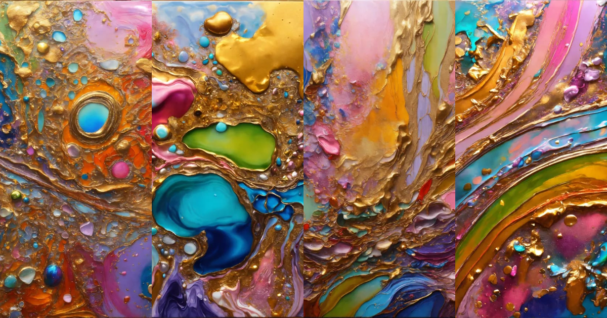 Lexica - Colorful abstract painting oil and water complex complicated ...