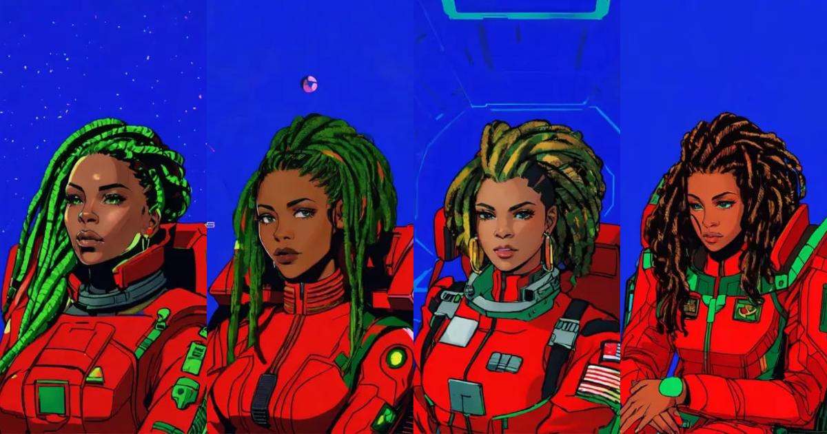 Lexica - Full body view of a black female with dread locks as a ...