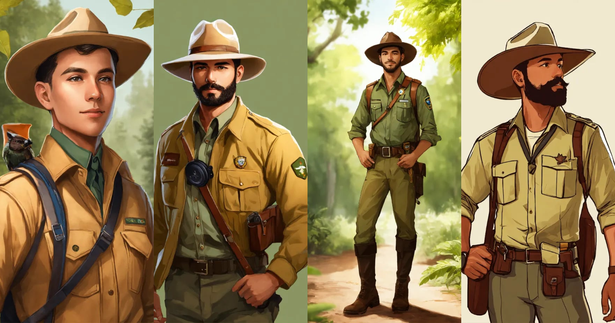 Lexica - A friendly park ranger with with nature based fashionable ...