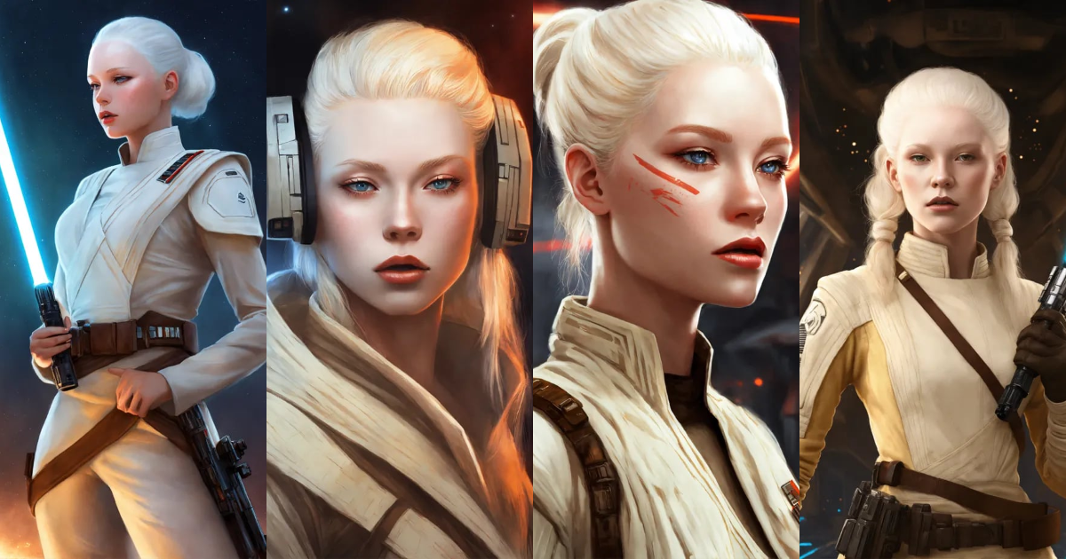 Lexica - Digital art of a female albino Star Wars rebel.