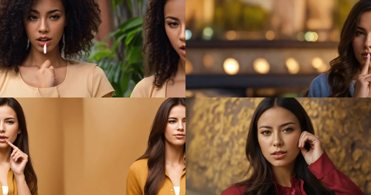 Lexica - Generate a realistic HD photo image of a female saying "shhh ...