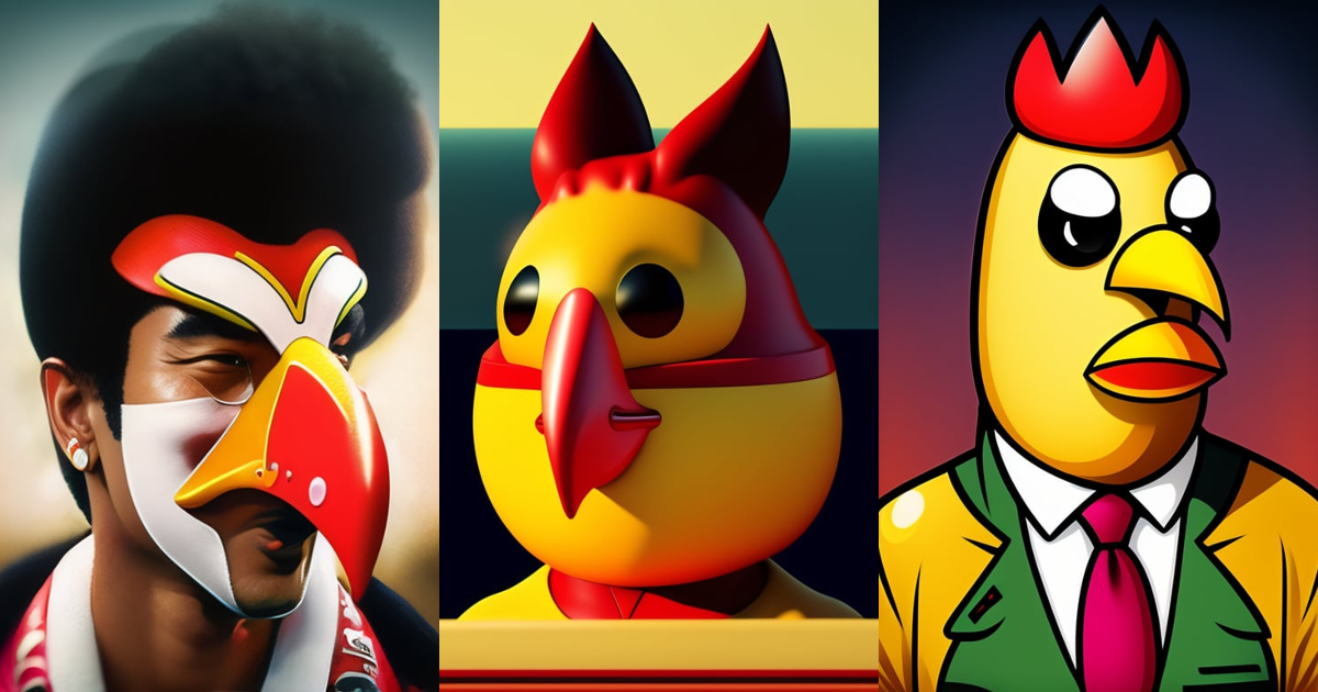 Lexica - Stupid Chicken mask. cartoon.