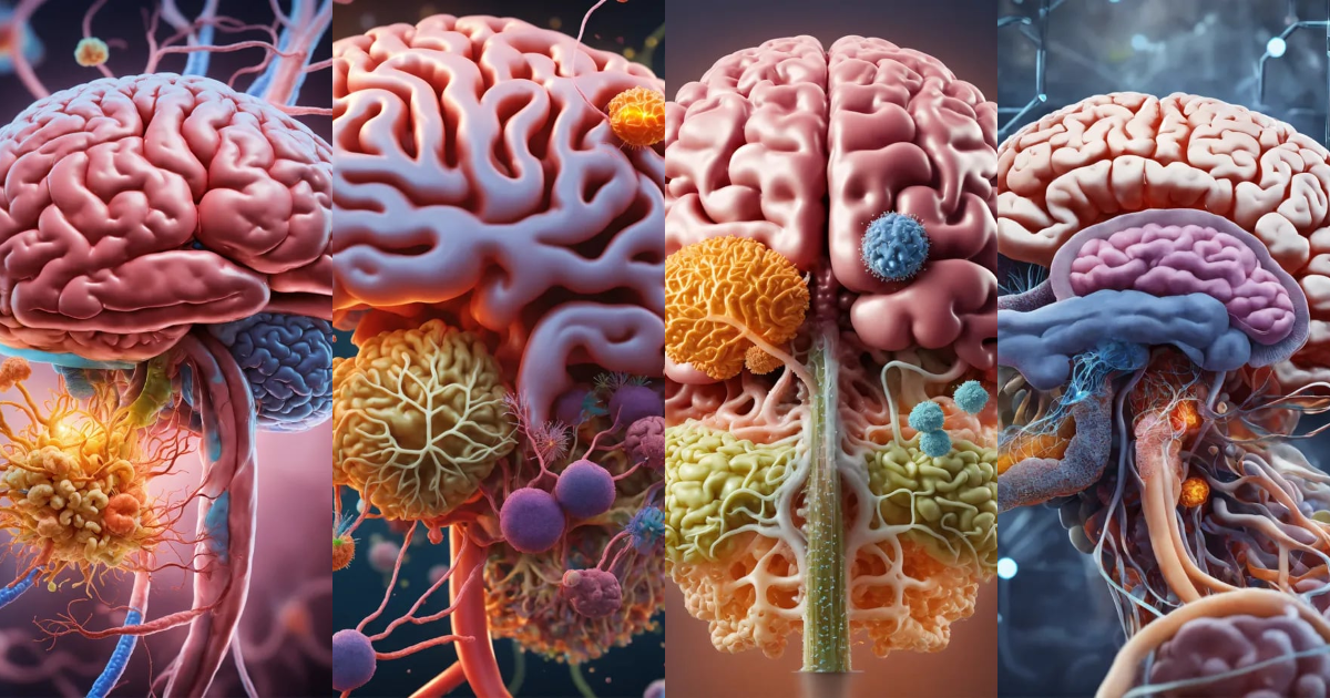 Lexica - Hyperrealistic illustration of the human brain connected to ...