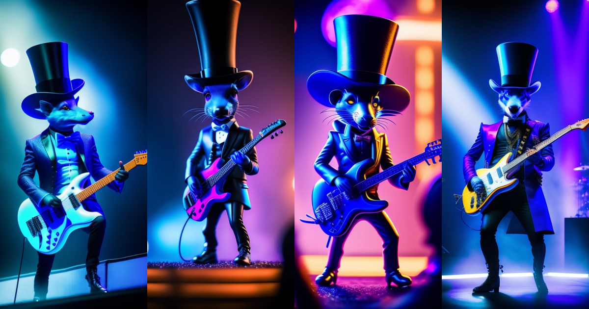 Lexica - Male blue ant rockstar with top hat, mystical cartoon humanoid ...