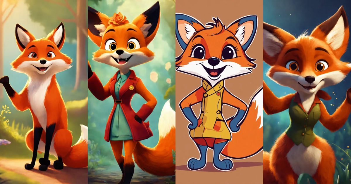 Lexica - Pixar style illustration of a female fox waving and smiling